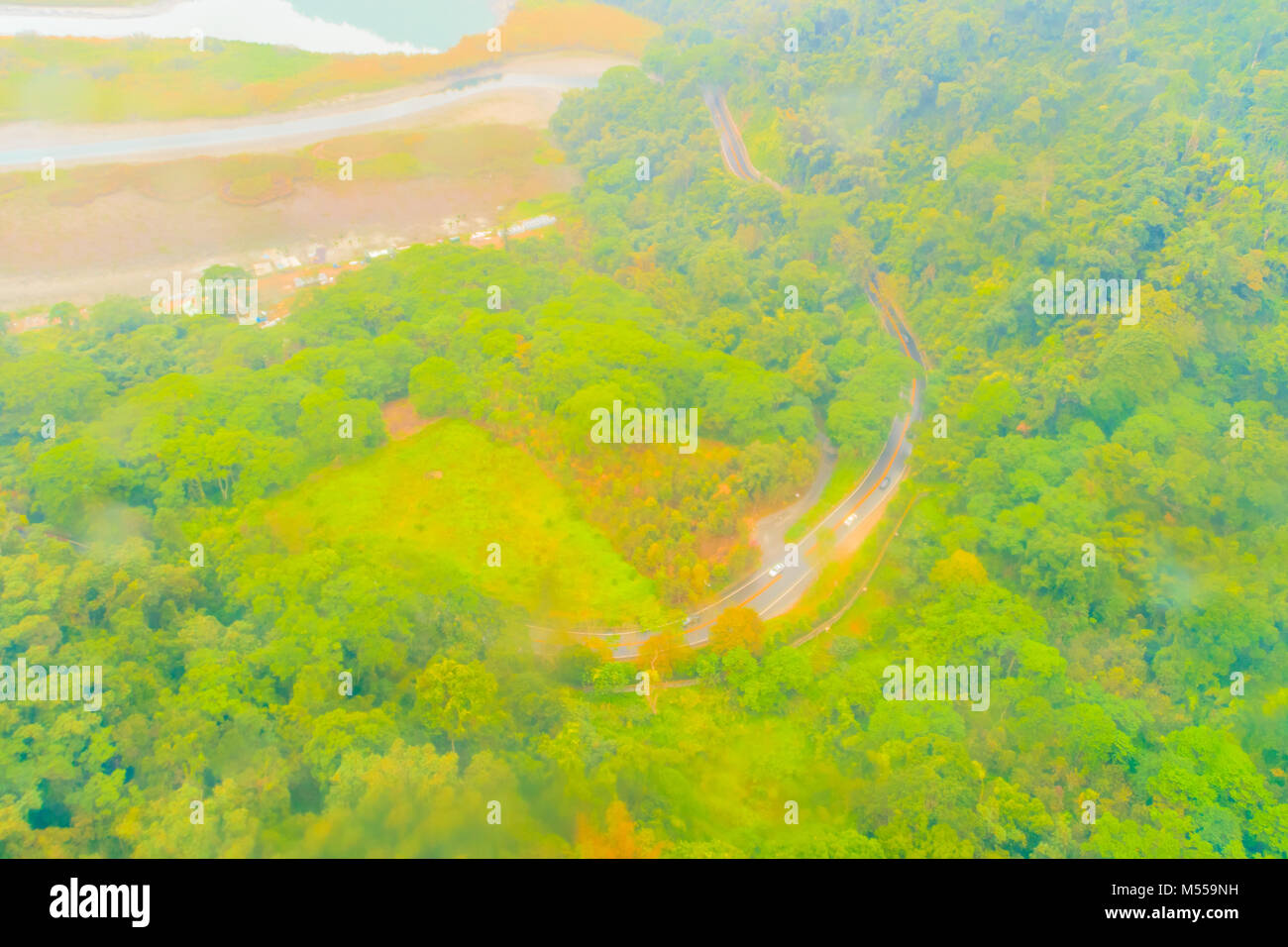 Top view of Sun Monn Lake from the The Sun Moon Lake Ropeway, the ...