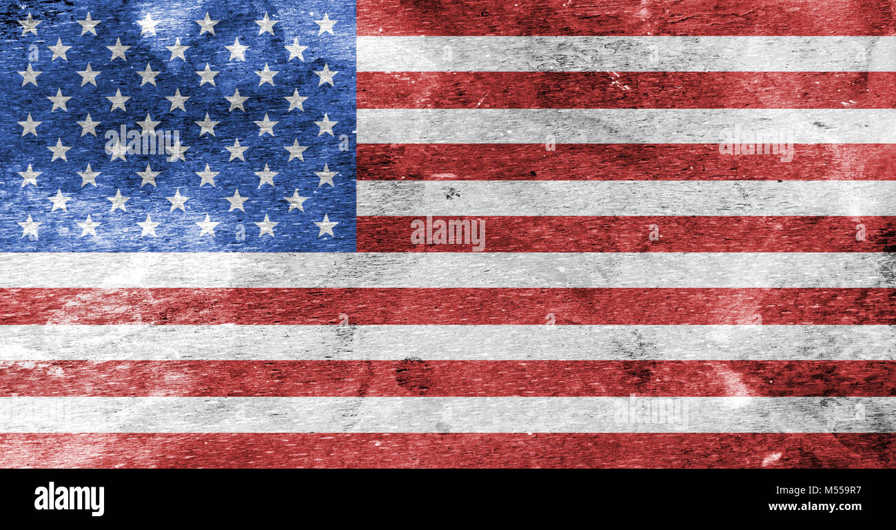 Flag of the United States of America on a paint stained background ...