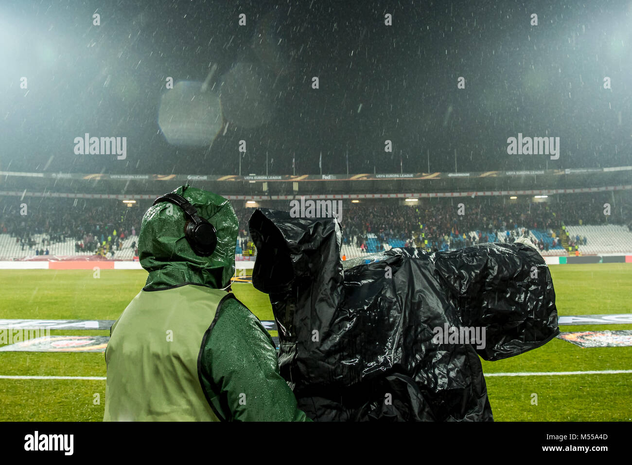 TV camera at the stadium during football matches. television camera ...