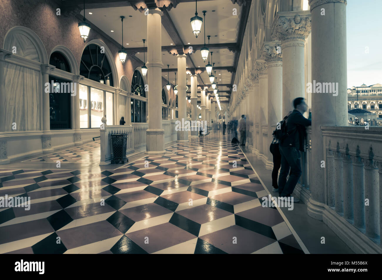 fancy luxurious lobby balcony at venetian las vegas Stock Photo - Alamy