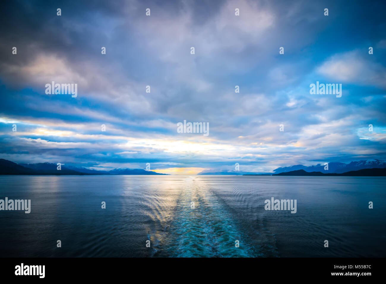 mud bay alaska sunset in summer Stock Photo - Alamy