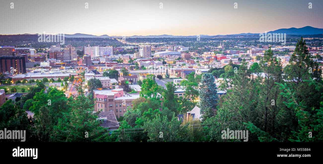 spokane washington city skyline and streets Stock Photo - Alamy
