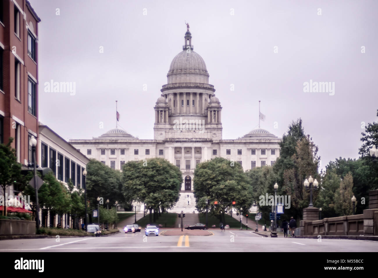 rhode island state capitol building on cloudy day Stock Photo - Alamy