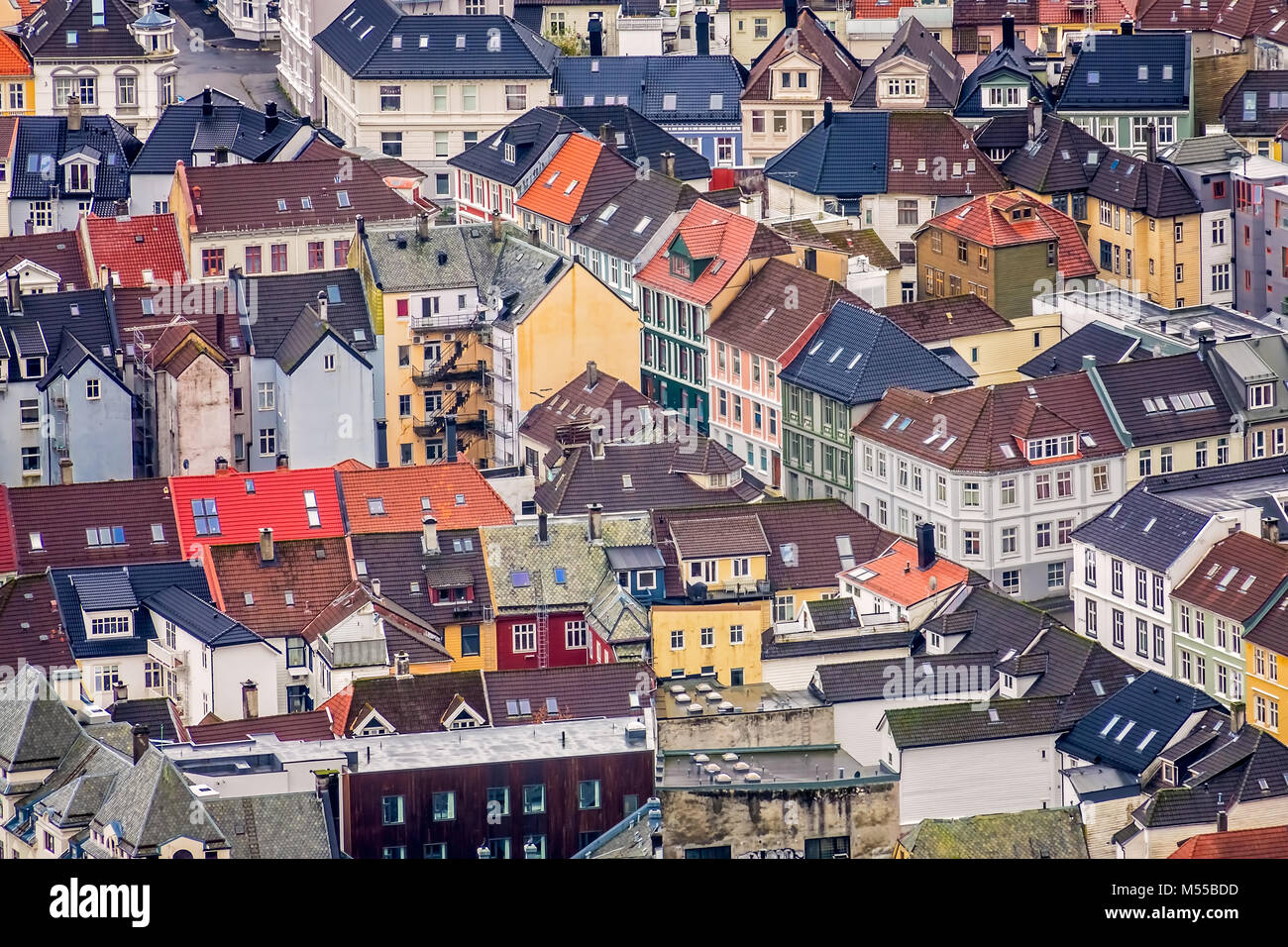 Colorful houses in Bergen town Stock Photo - Alamy