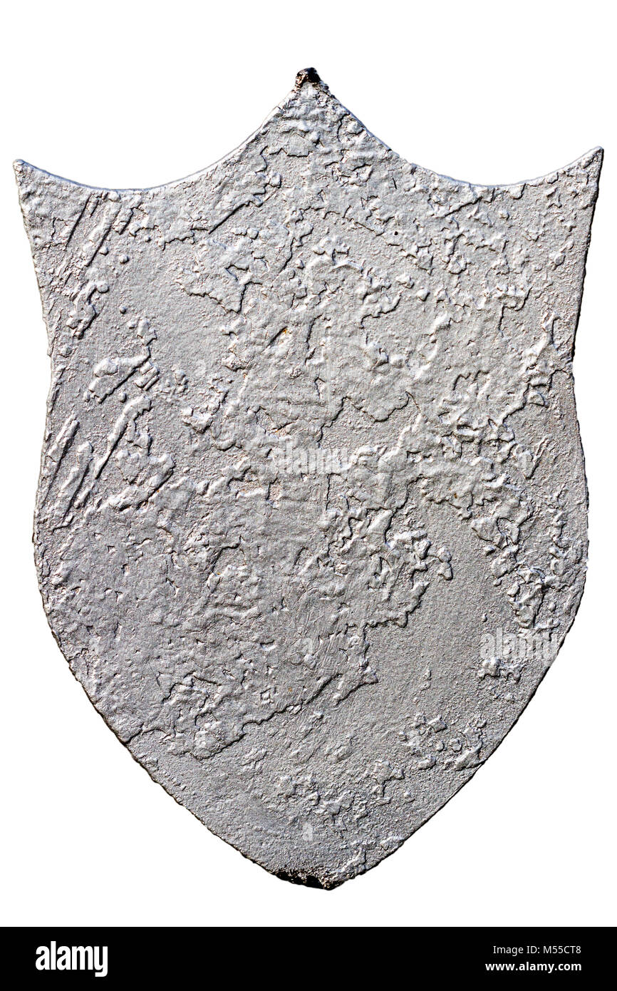 Rusty silver painted metal plate isolated on white background Stock ...