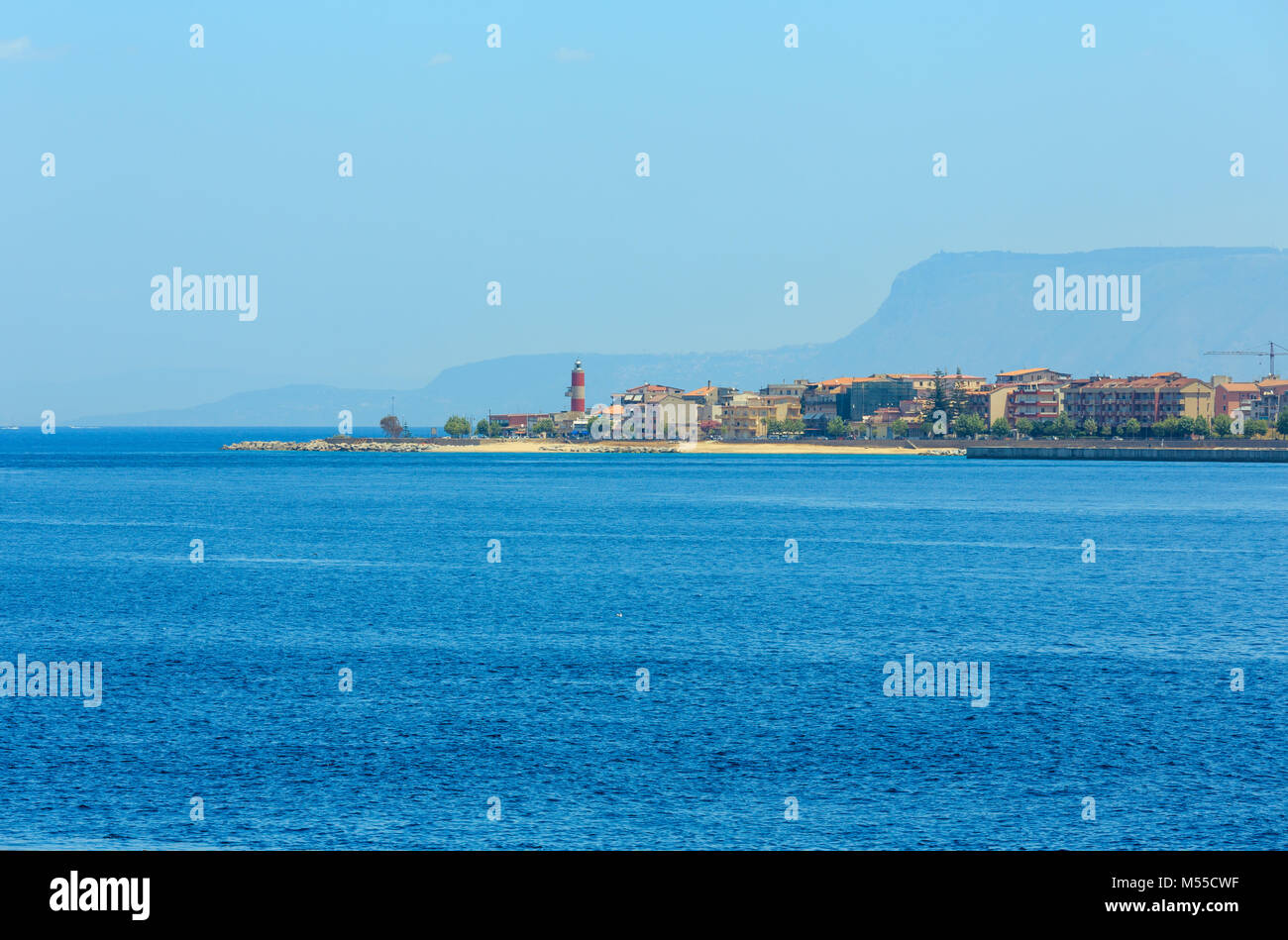 Messina strait from ferry, Sicily, Italy Stock Photo - Alamy