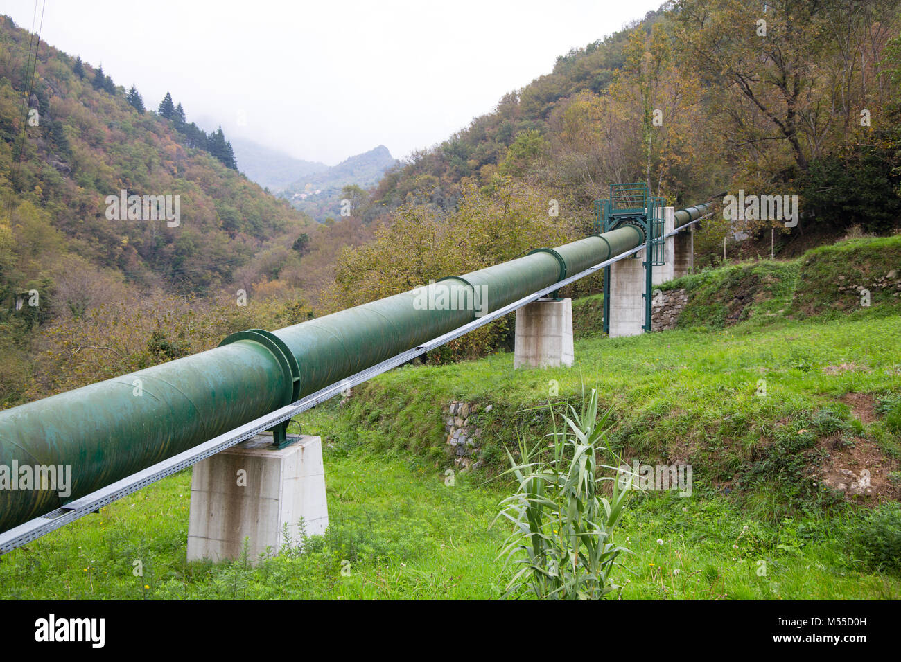 Steel green pipe outdoor/ industrial/ pipe/ tube/ green /nature Stock ...