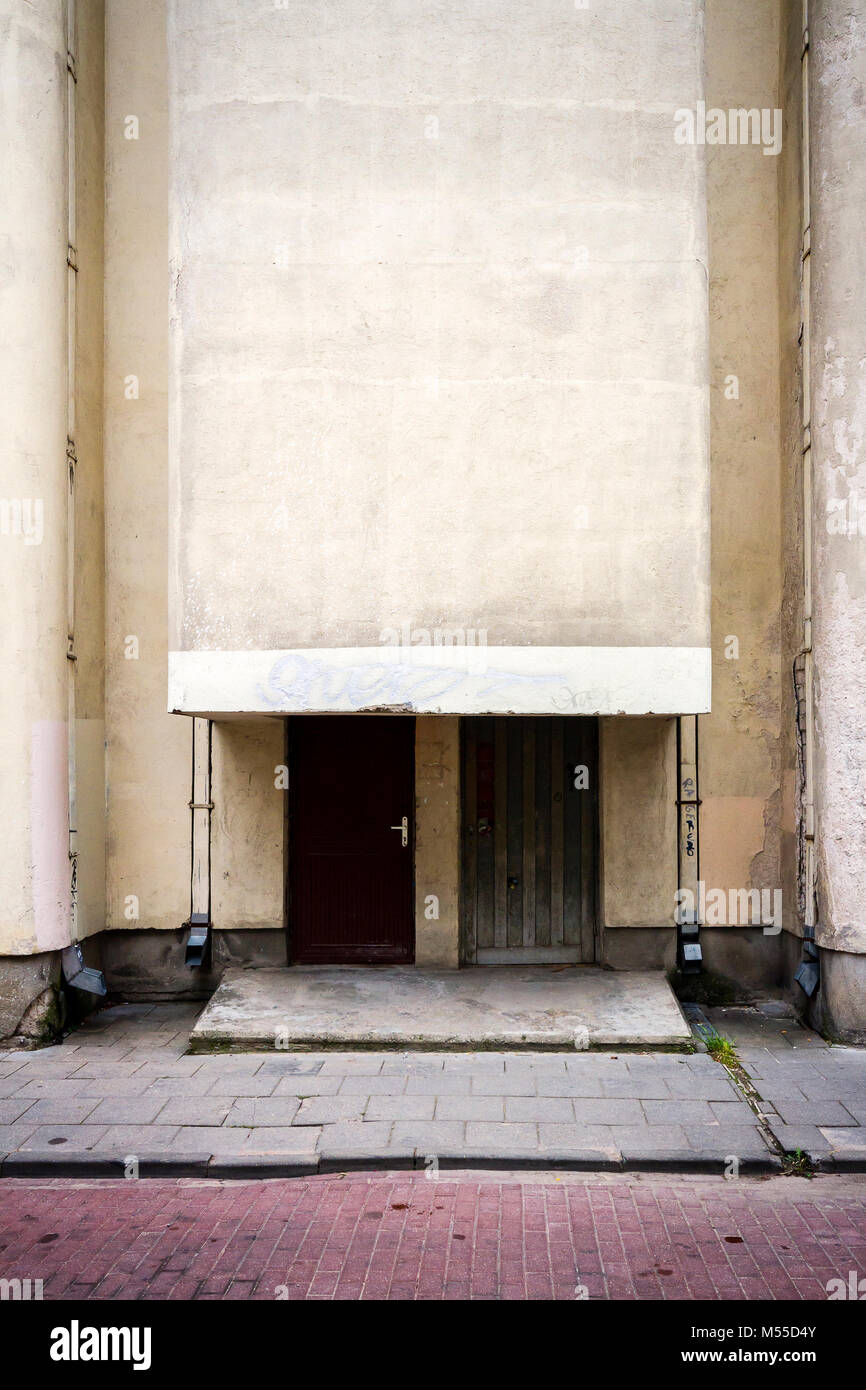 Old entrance to soviet times building in Vilnius, Lithuania Stock Photo ...