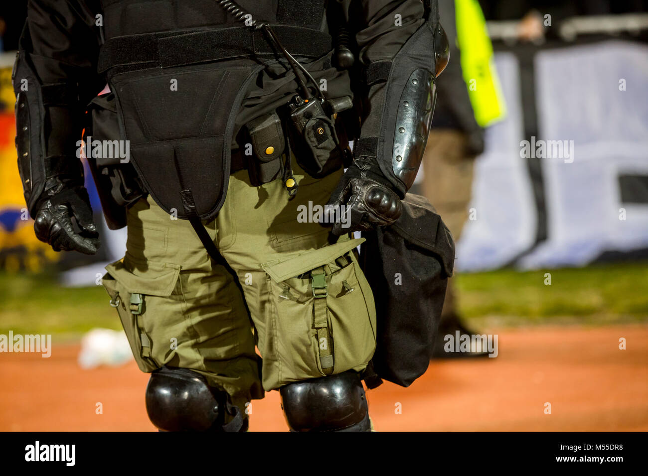 Special police unit at the stadium event secure a safe match against ...