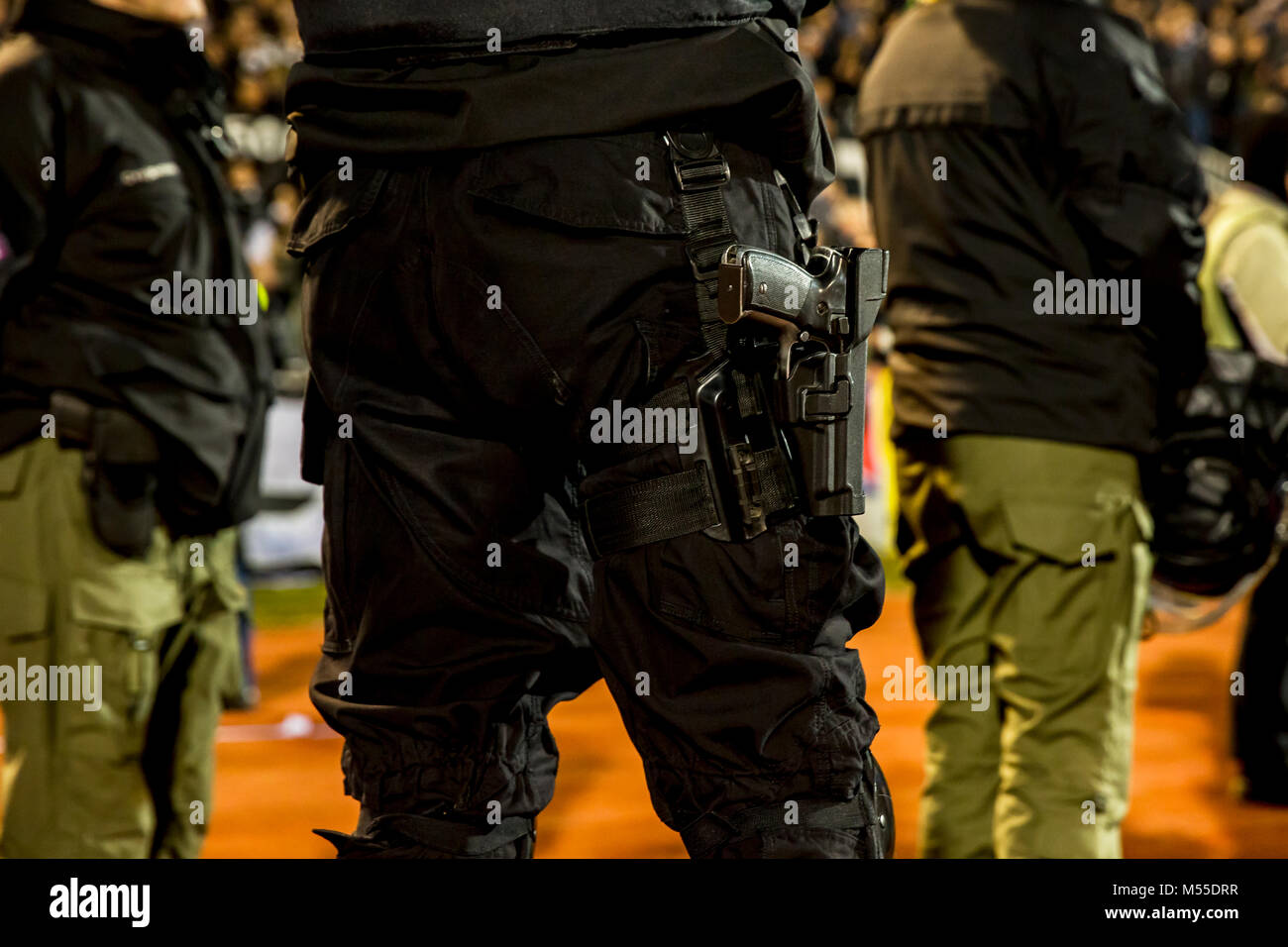 Special police unit at the stadium event secure a safe match against ...
