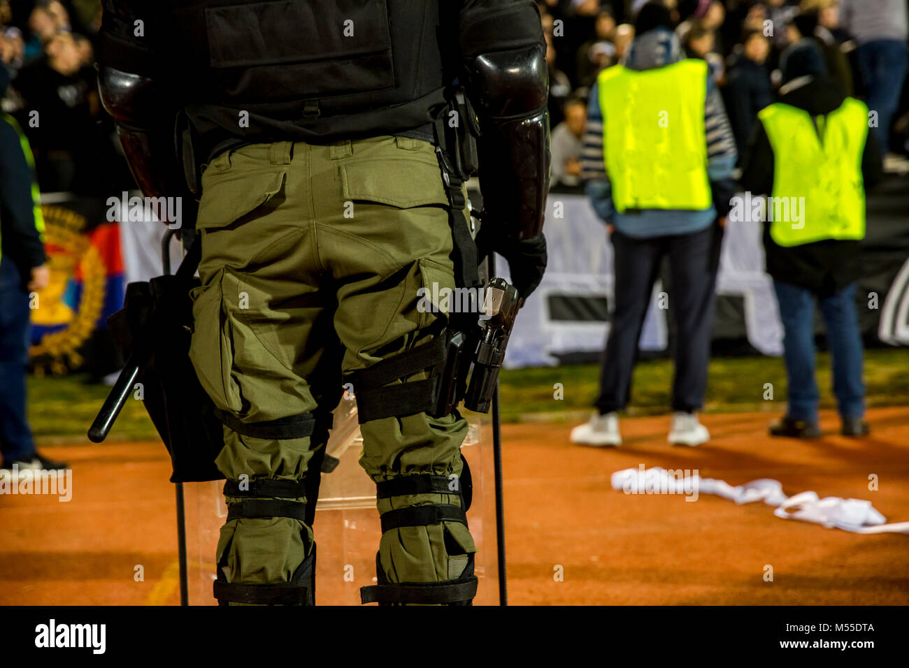 Special police unit at the stadium event secure a safe match against ...