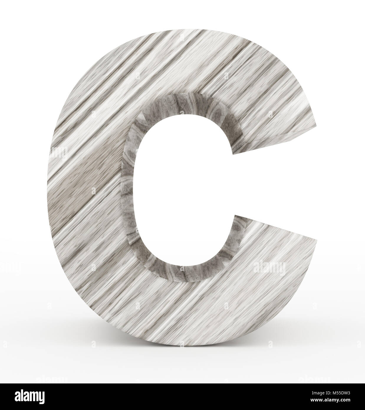 letter C 3d wooden isolated on white - 3d rendering Stock Photo - Alamy