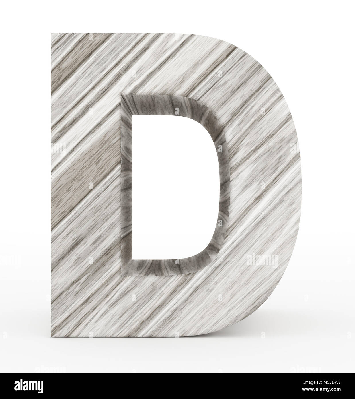 letter D 3d wooden isolated on white - 3d rendering Stock Photo - Alamy