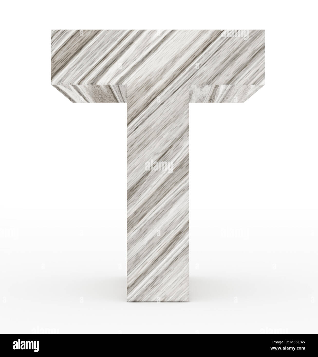 letter T 3d wooden isolated on white - 3d rendering Stock Photo - Alamy