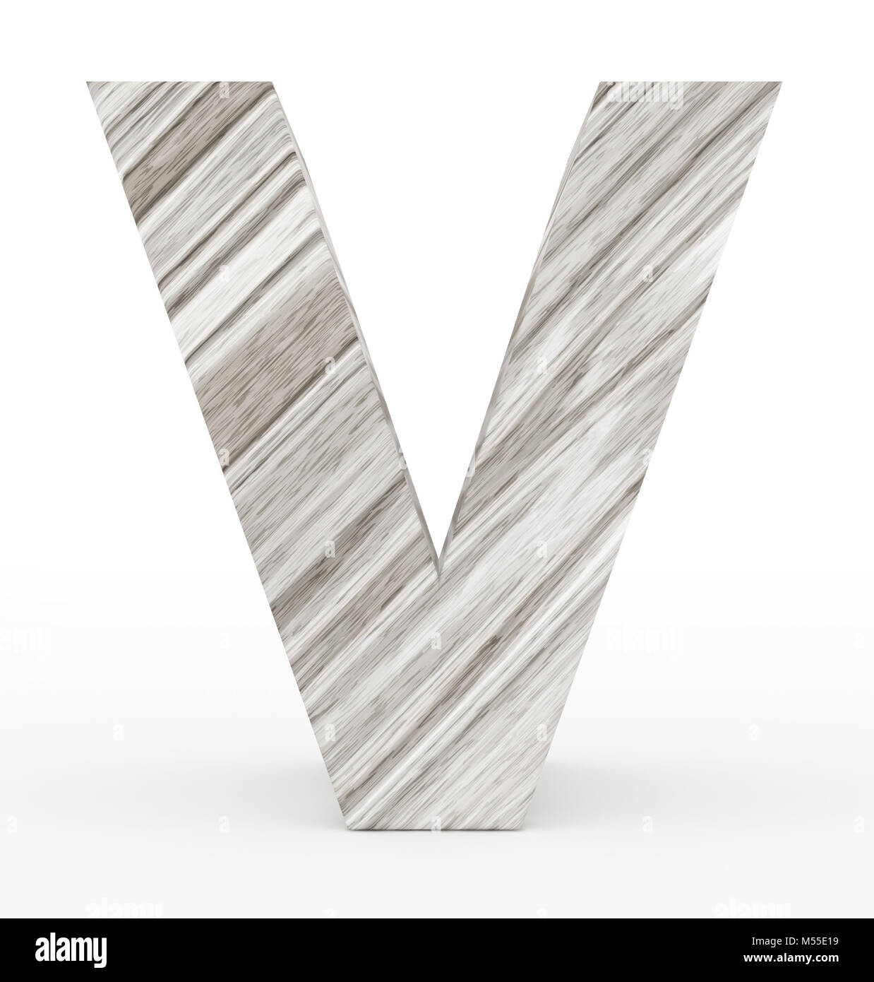 letter V 3d wooden isolated on white - 3d rendering Stock Photo - Alamy