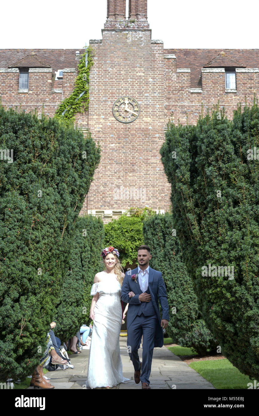 Beautiful Models wearing Bridal wear are walking on a catwalk at ...