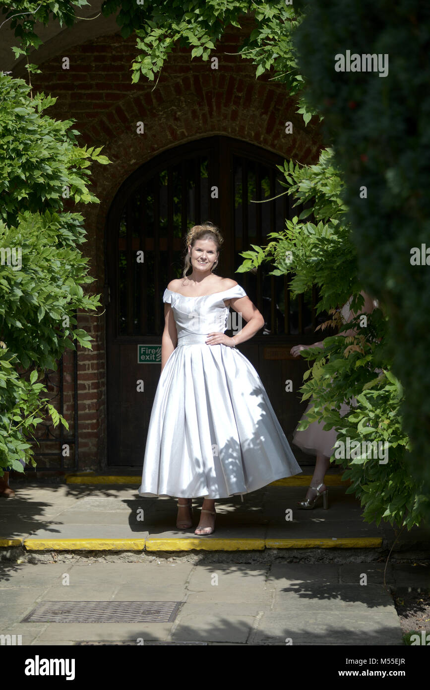 Beautiful Models wearing Bridal wear are walking on a catwalk at ...