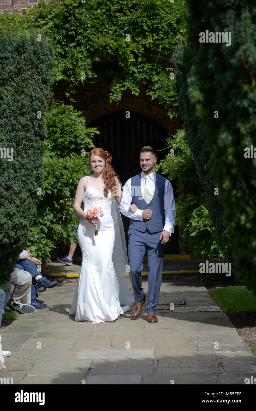 Beautiful Models wearing Bridal wear are walking on a catwalk at ...