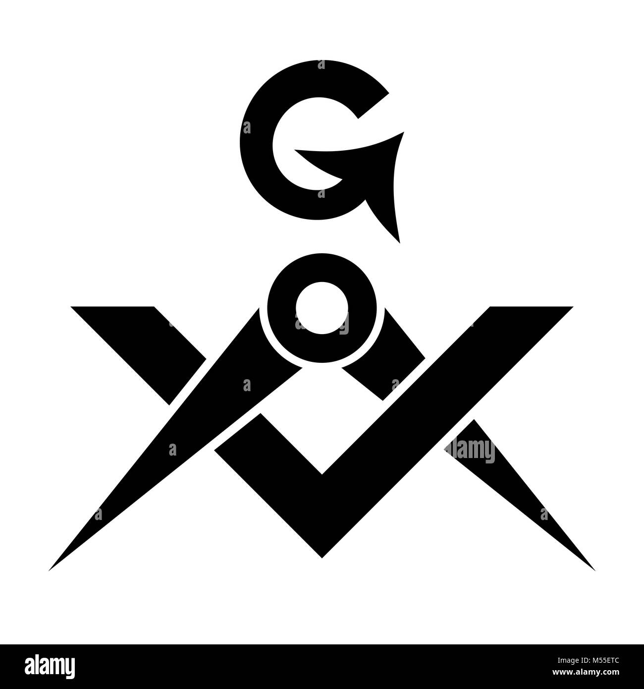 The masonic square and compasses Black and White Stock Photos & Images ...