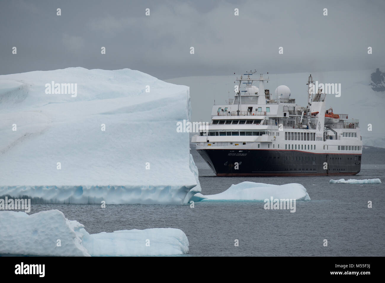 Antarctica, Cuverville Island. Silversea expedition ship, Silver ...