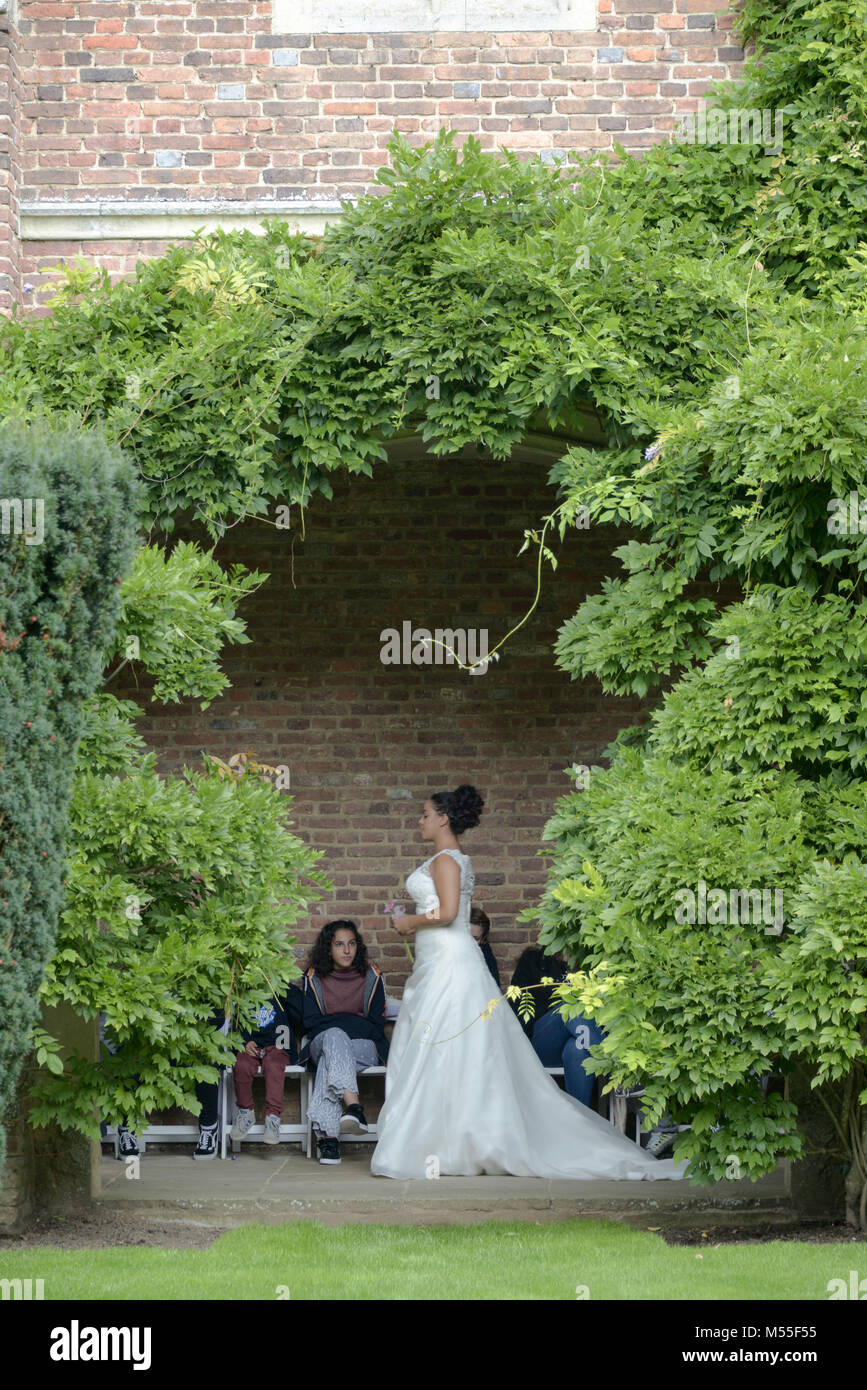 Beautiful Models wearing Bridal wear are walking on a catwalk at ...