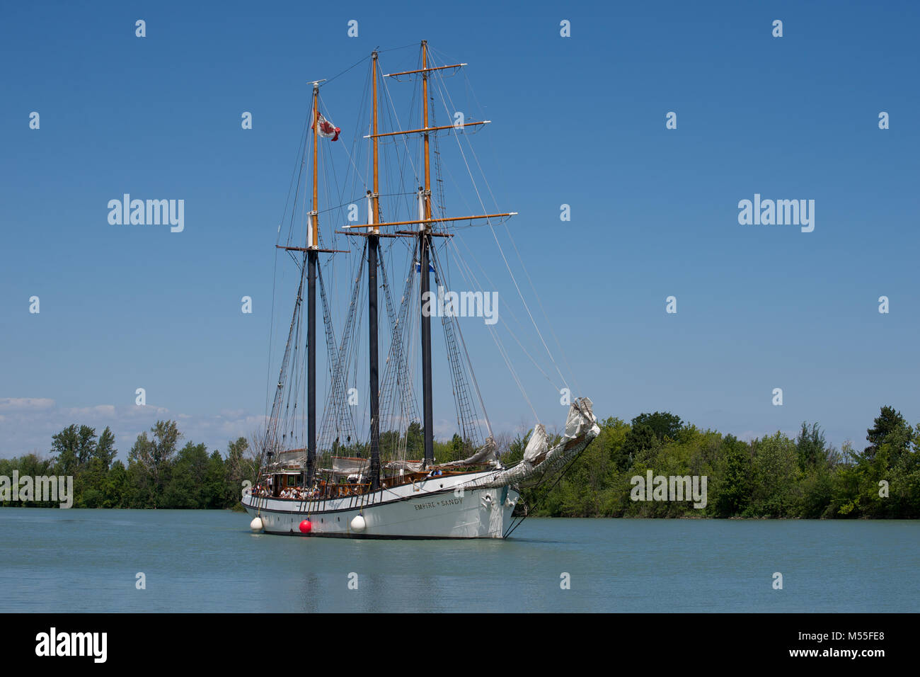 The Empire Sandy tall ship navigating through the Welland Canal ...