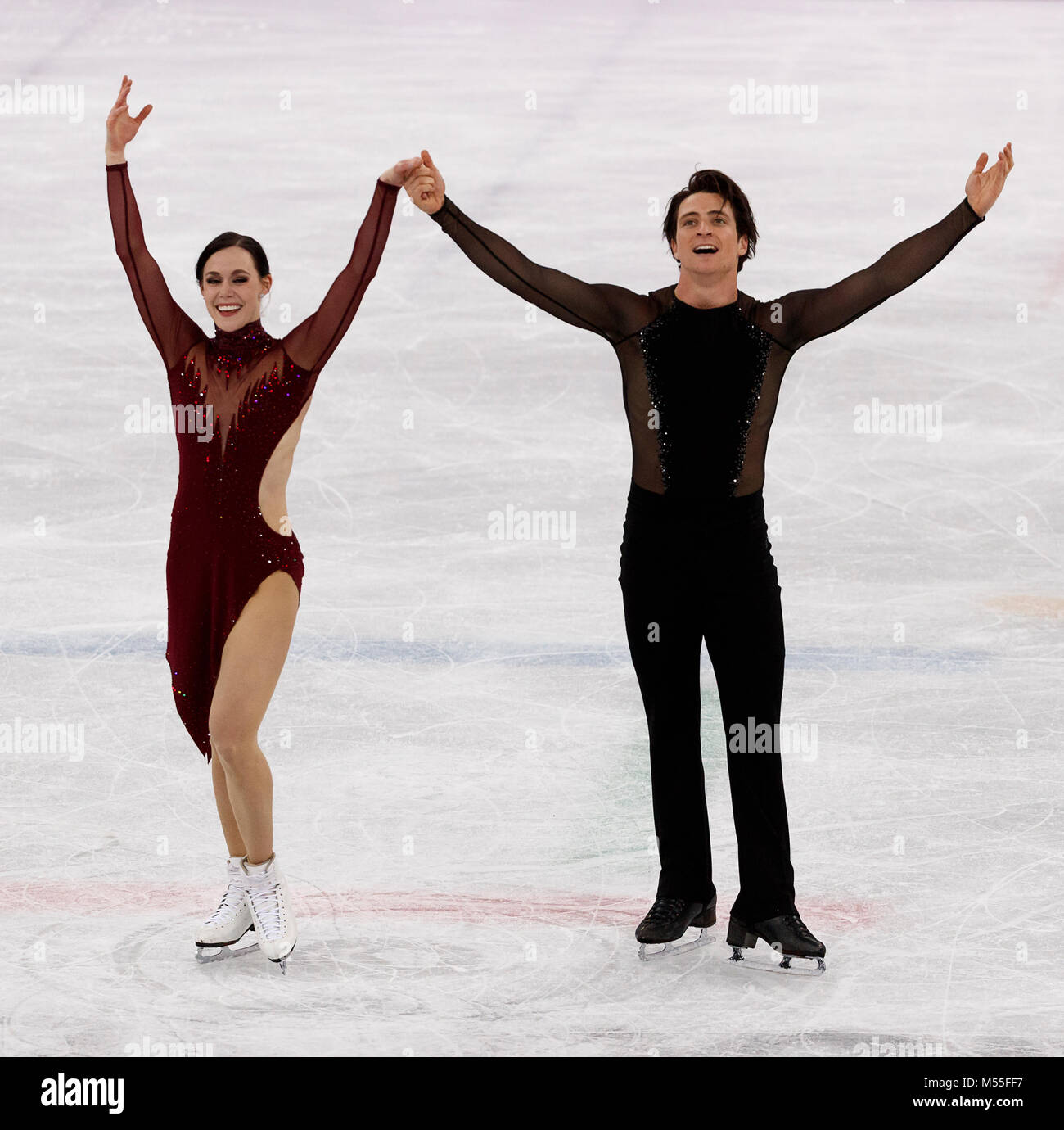 Gangneung, South Korea. 20th Feb, 2018. Figure skaters Tessa Virtue and ...