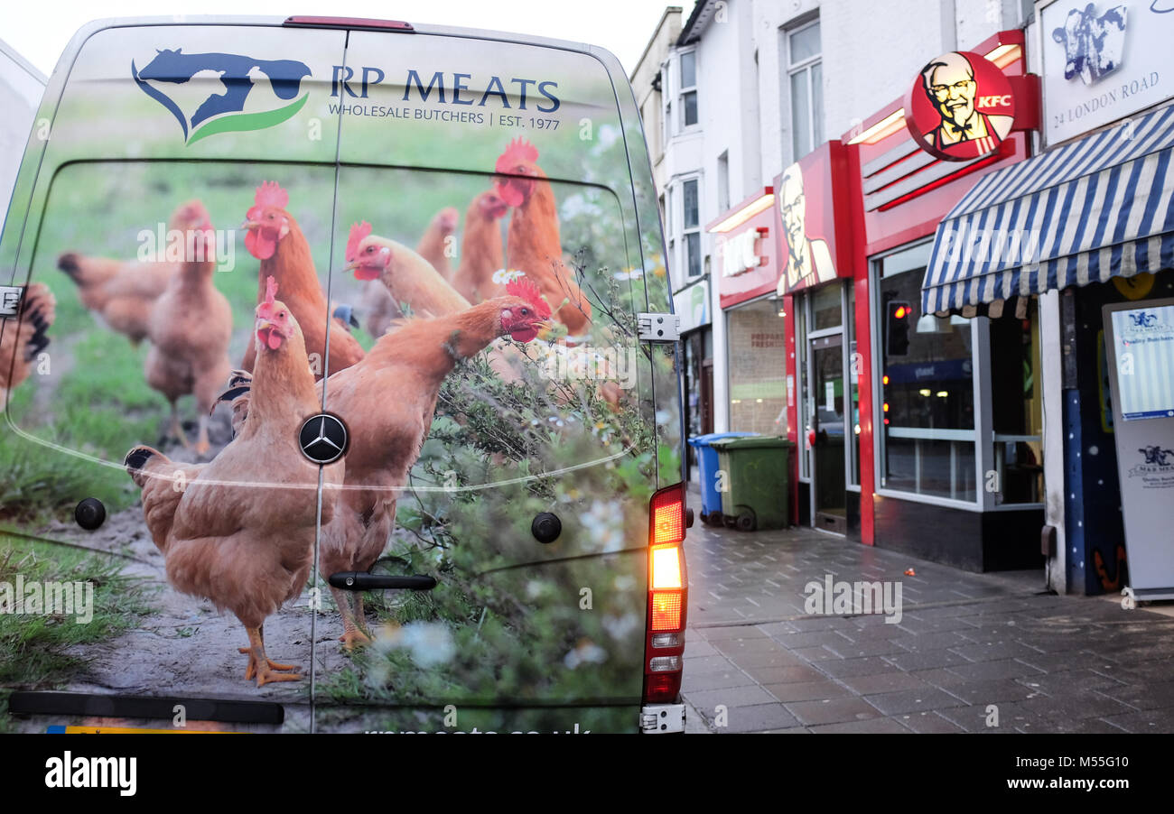Brighton UK 20th Feb 2018 - The KFC takeaway restaurant in London Road ...