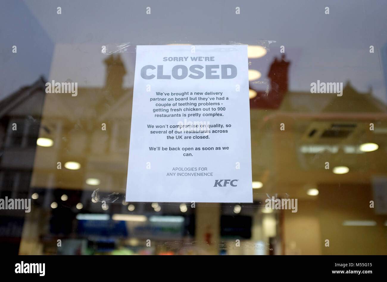 Brighton UK 20th Feb 2018 - The KFC takeaway restaurant in London Road ...