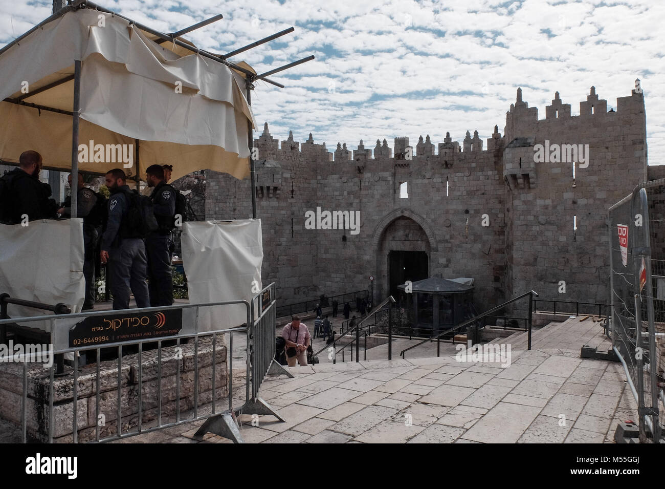 Jerusalem, Israel. 20th February, 2018. A watchtower type of structure ...