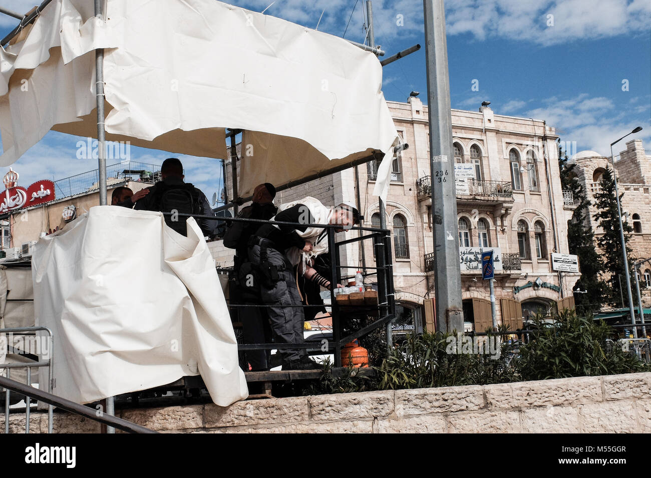 Jerusalem, Israel. 20th February, 2018. A watchtower type of structure ...