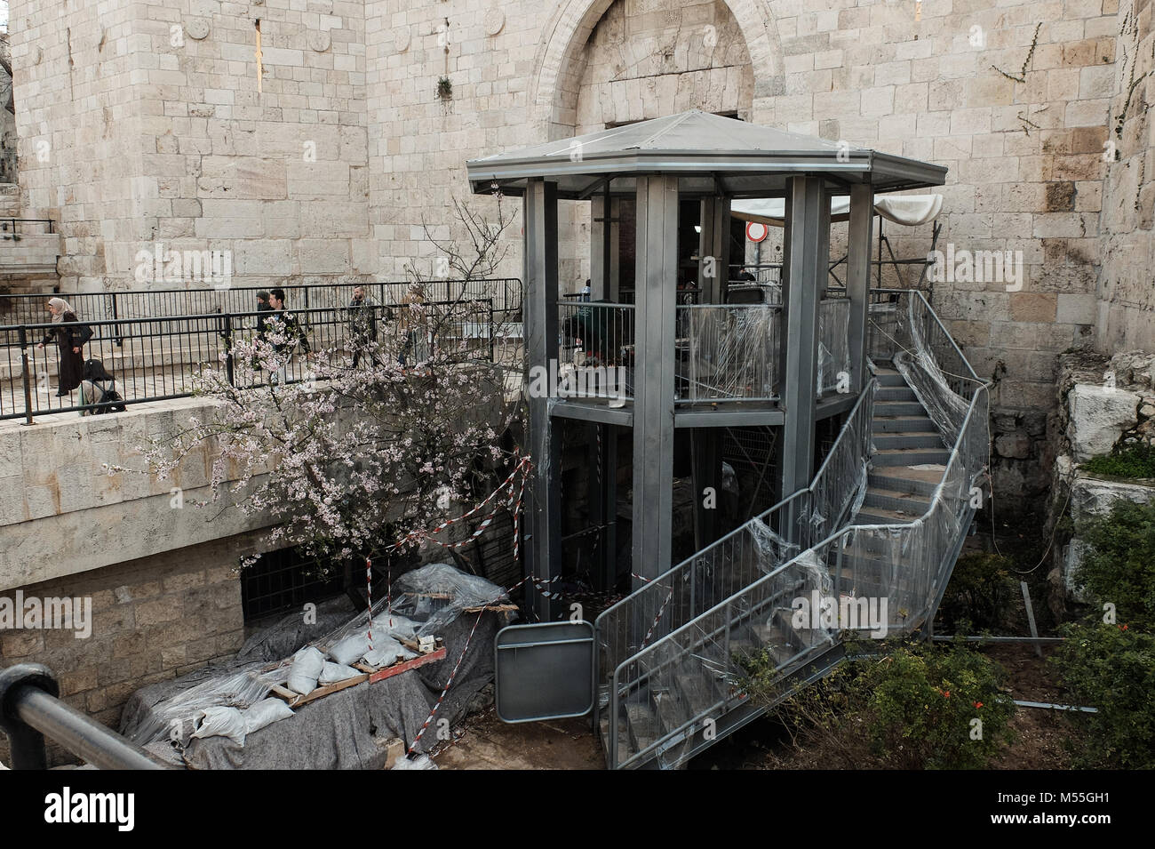 Jerusalem, Israel. 20th February, 2018. A watchtower type of structure ...