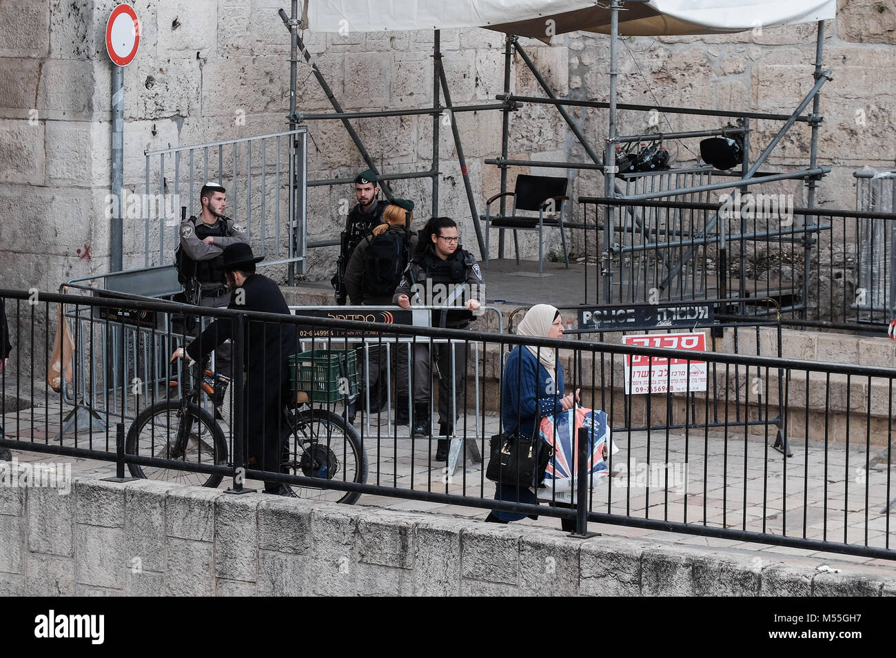 Jerusalem, Israel. 20th February, 2018. A watchtower type of structure ...