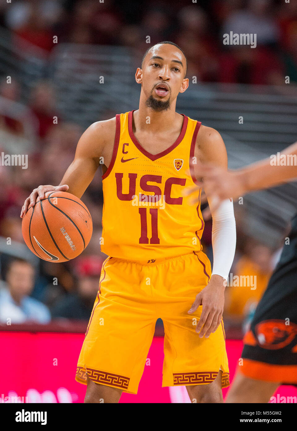 Los Angeles, CA, USA. 17th Feb, 2018. USC guard (11) Jordan McLaughlin ...