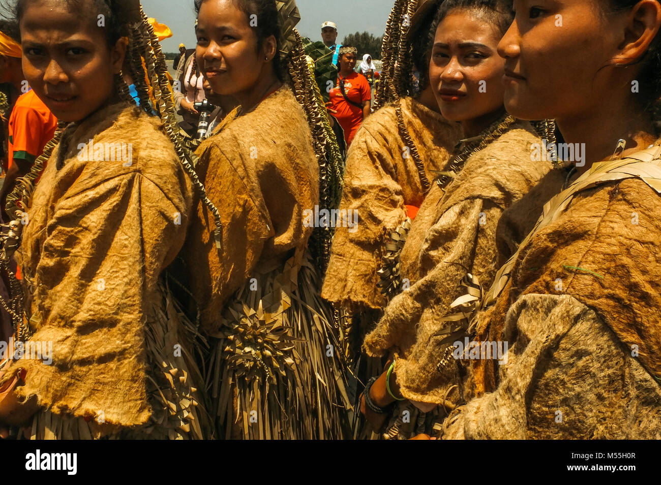 Pulau Carey, Malaysia. 20th February, 2018. Members of the Mah Meri ...