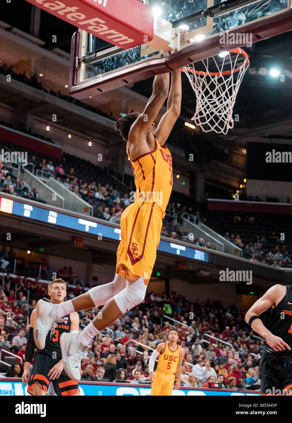 Los Angeles, CA, USA. 17th Feb, 2018. USC guard (30) Elijah Stewart ...