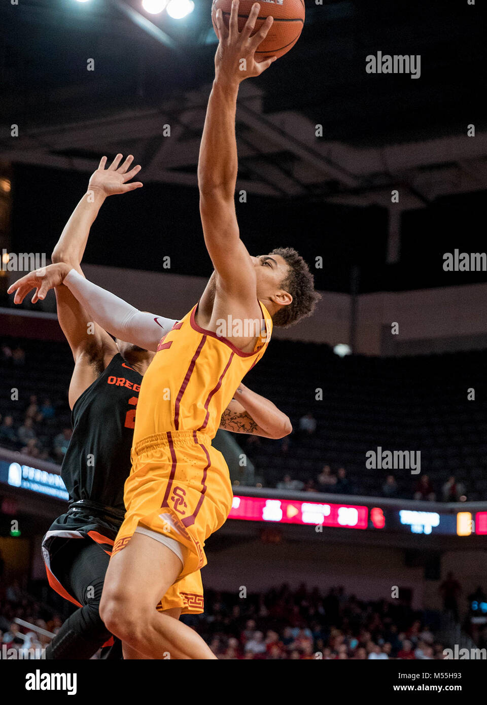 Los Angeles, CA, USA. 17th Feb, 2018. USC guard (5) Derryck Thornton ...