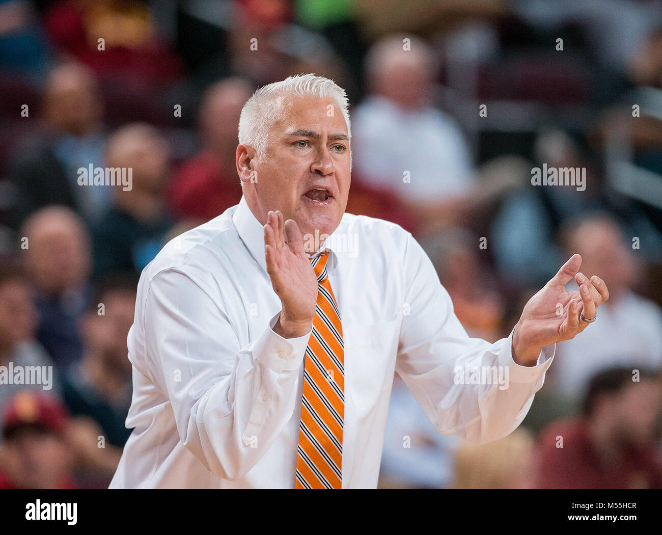 Los Angeles, CA, USA. 17th Feb, 2018. Oregon State coach Wayne Tinkle ...