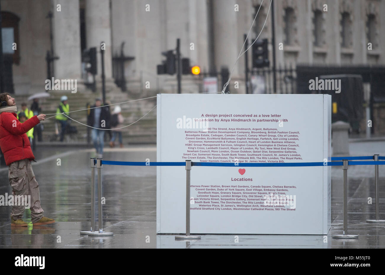 Trafalgar Square, London, UK. 20 February 2018. British fashion ...