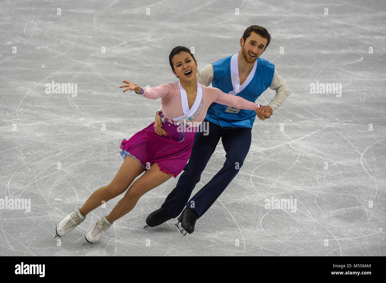 February 20, 2018: Min Yura and Gamelin Alexander of Â South Korea ...