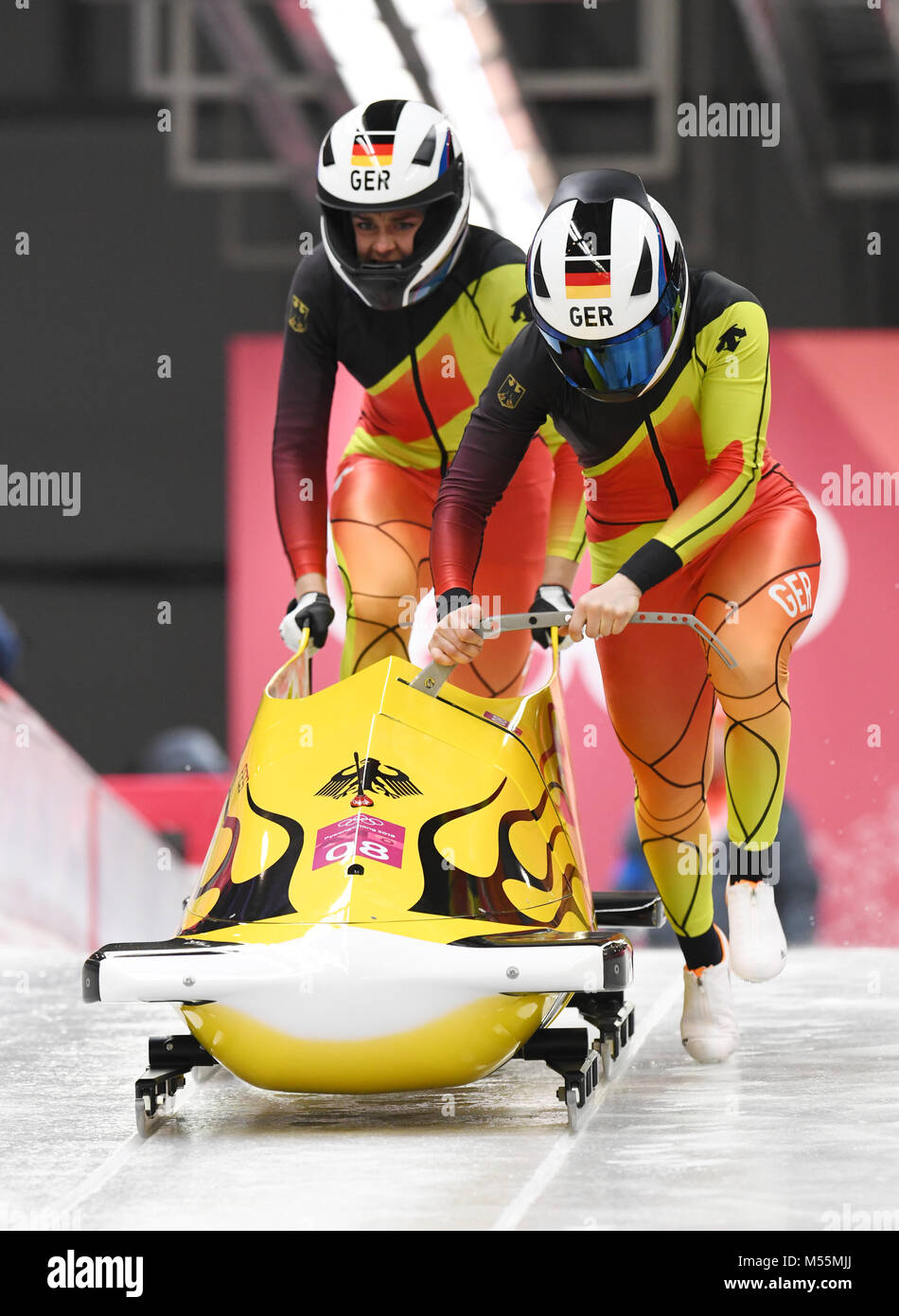 Pyeongchang, South Korea.20 February 2018, Winter Olympics, Bobsleigh ...