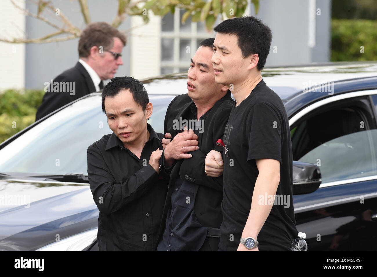 Parkland, Florida, USA. 18th Jan, 2018. Family members hold up Peter ...