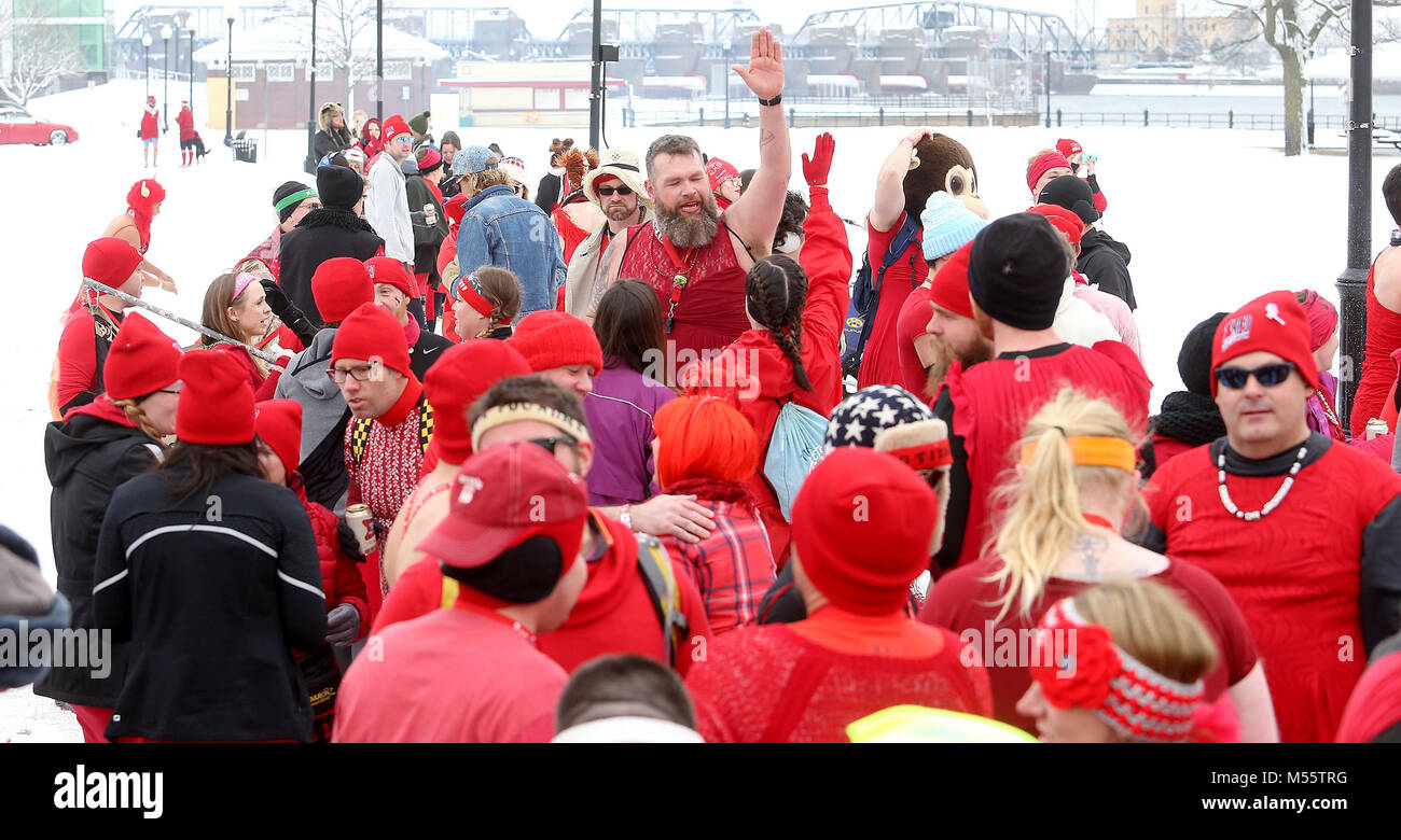Davenport, Iowa, USA. 17th Feb, 2018. Members of Quad-City Hash House ...