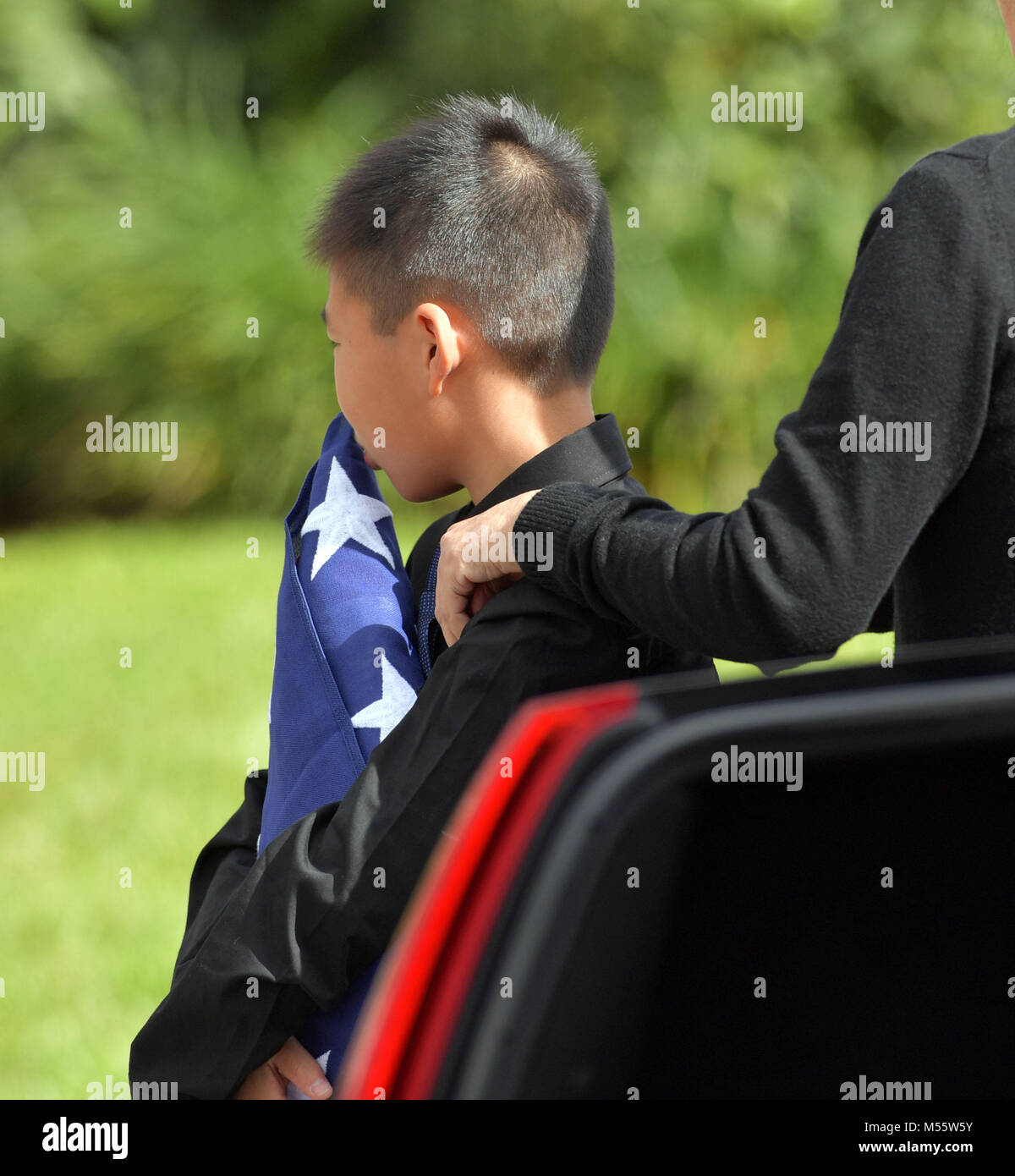 Fort Lauderdale, Florida, USA. 20th Feb, 2018. Peter Wang, 15, who was ...