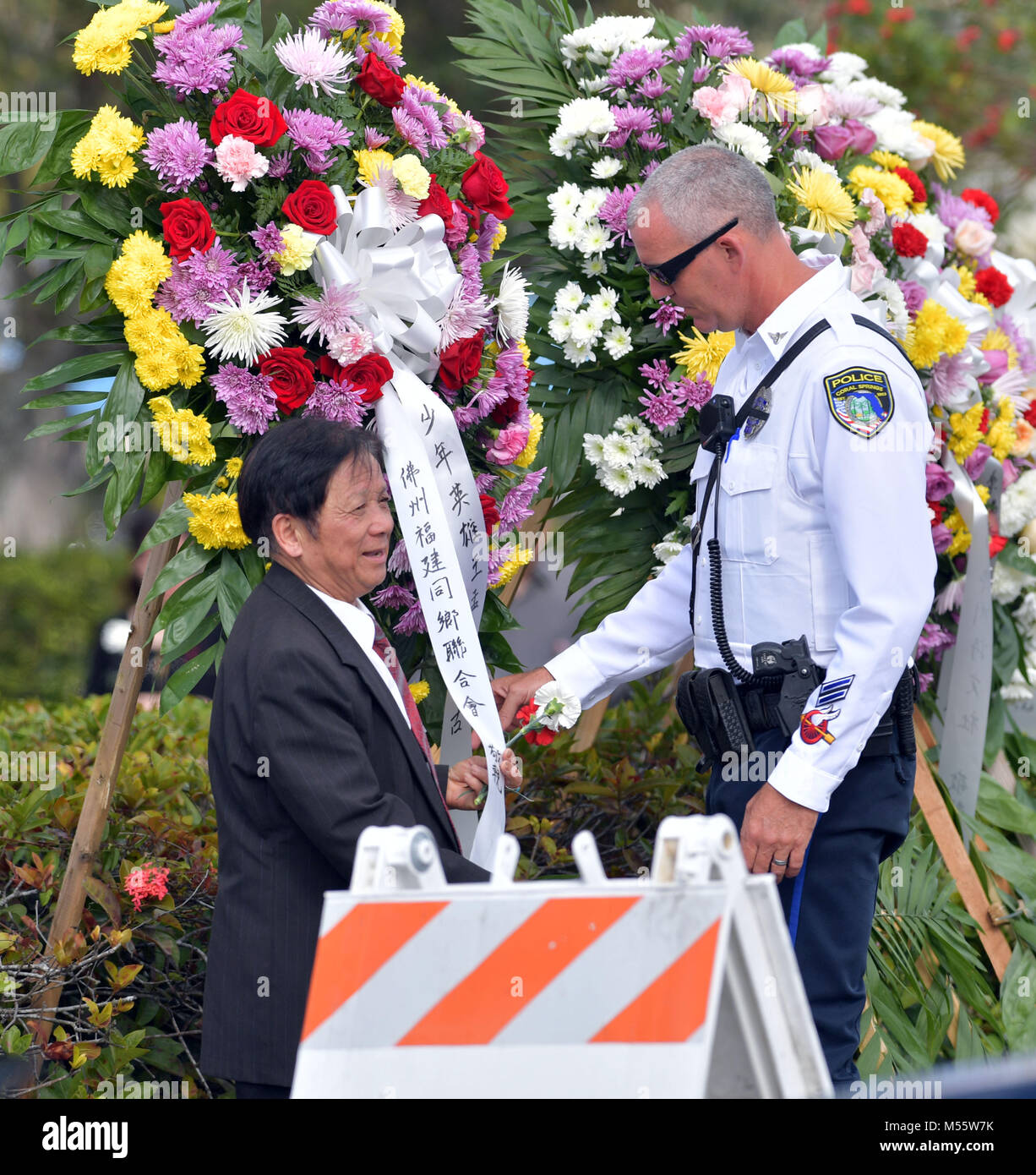Fort Lauderdale, Florida, USA. 20th Feb, 2018. Peter Wang, 15, who was ...