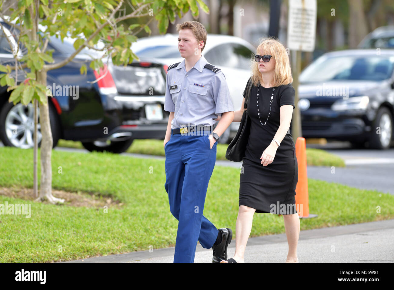 Fort Lauderdale, Florida, USA. 20th Feb, 2018. Peter Wang, 15, who was ...