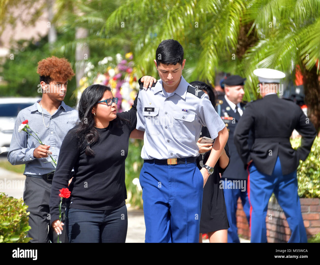 Fort Lauderdale, Florida, USA. 20th Feb, 2018. Peter Wang, 15, who was ...