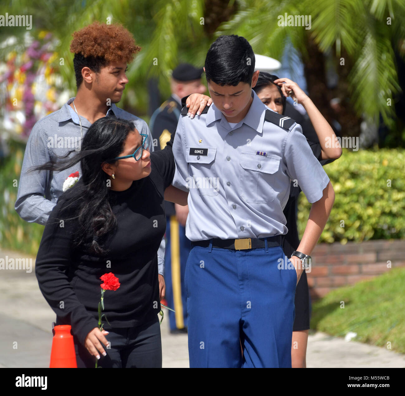 Fort Lauderdale, Florida, USA. 20th Feb, 2018. Peter Wang, 15, who was ...