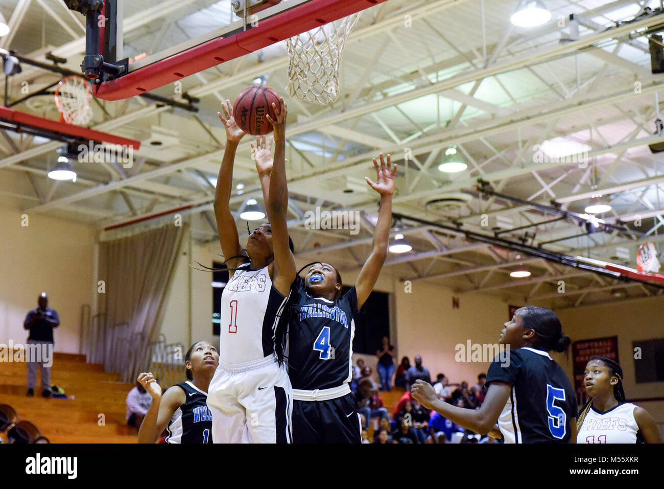 Lantana, Florida, USA. 20th Feb, 2018. Santaluces' Whitney Howell (1 ...