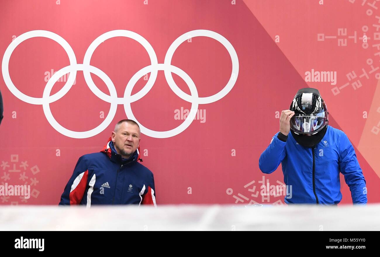 Pyeongchang, South Korea. 20th Feb, 2018. The British (GBR) sled of ...